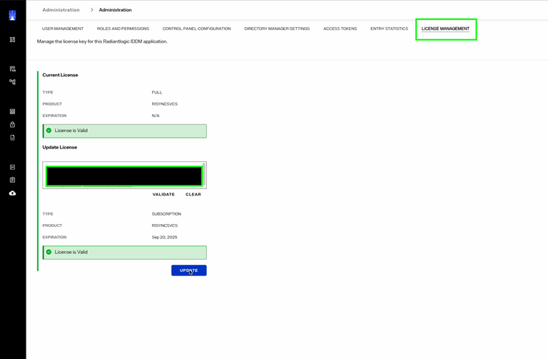 Updating a License | Radiant Logic Documentation