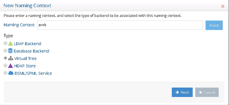Create a root naming context for global profile identities and groups ...